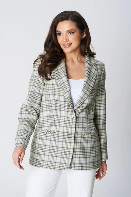 Жакет 11353 голубая клетка LeNata купить в интернет магазине Велесмода